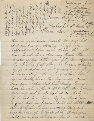 "Letter from Buffalo, New York to Leonard Blake in Gambier, Ohio" by ...