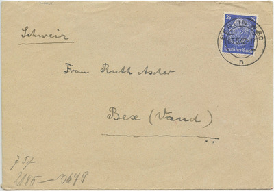 "Letter from Berlin Resident Sofie Stern to Friend Ruth Ascher"