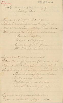 ""Lines inscribed to the Memory of Bp. Chase"" by Bassett