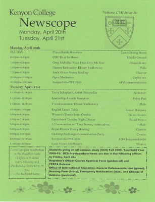 "Newscope - April 20, 2009"